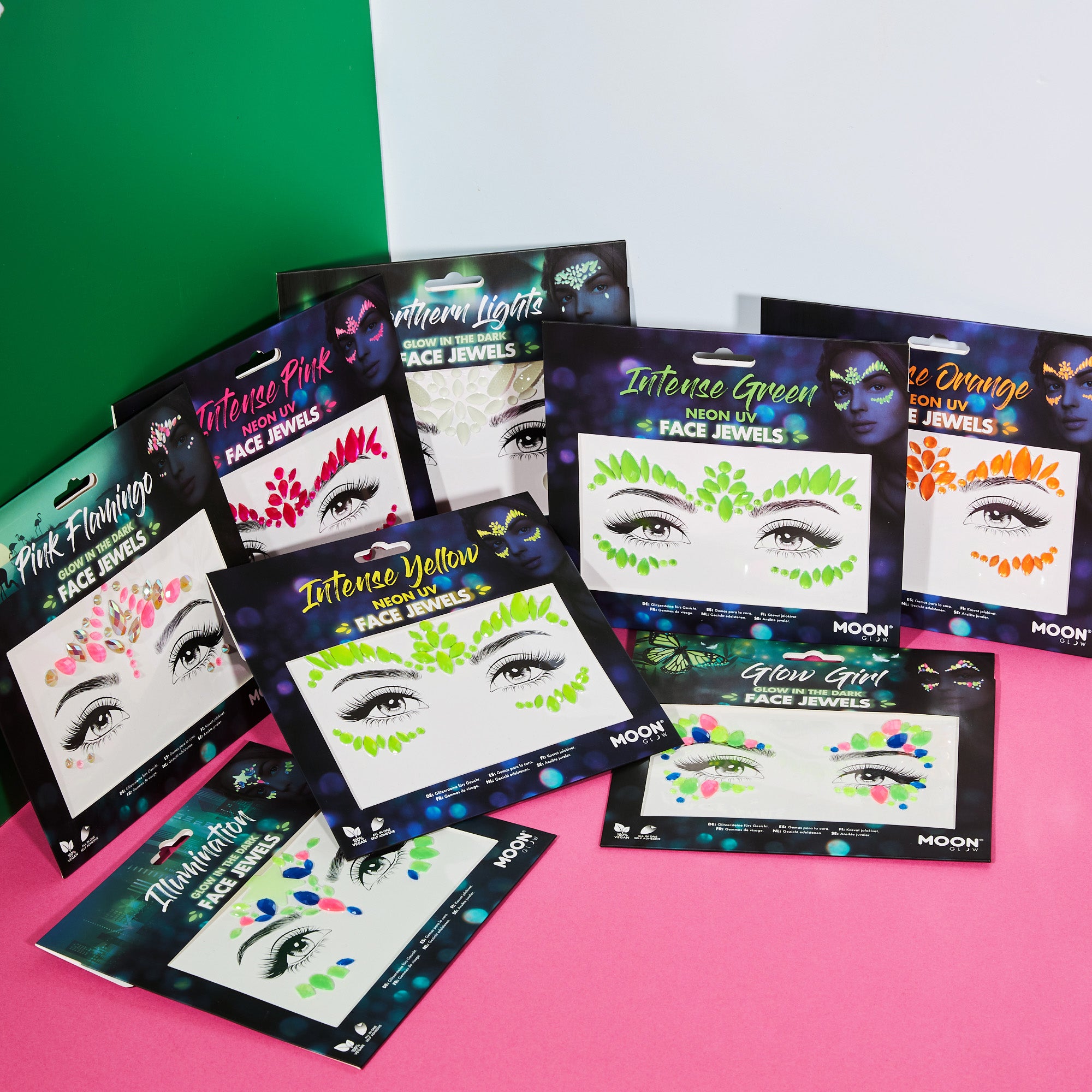 Neon UV Glow Blacklight Adhesive Face Gems, Jewels and Rhinestones ...